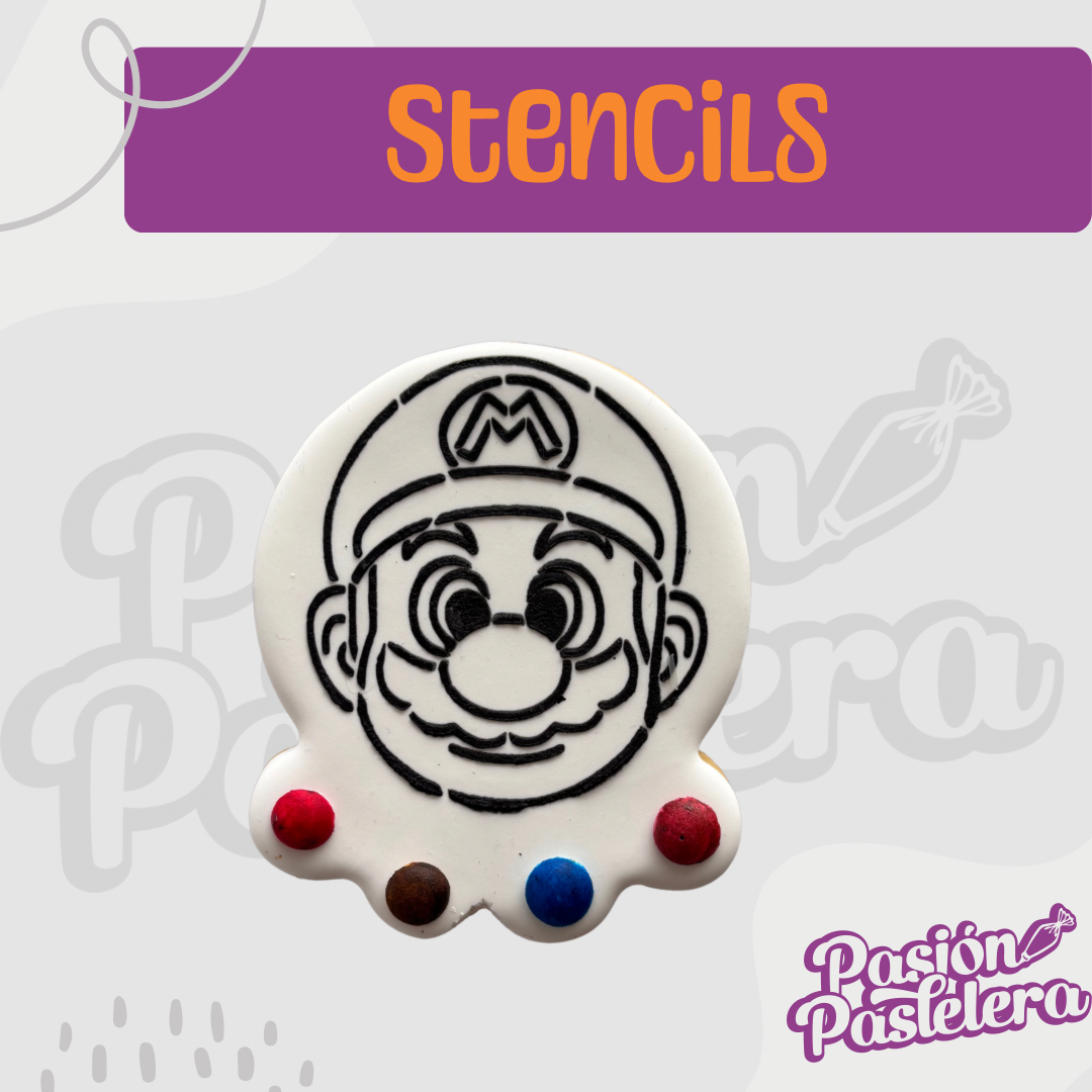 Stencil Mario Bros - Pasión Pastelera